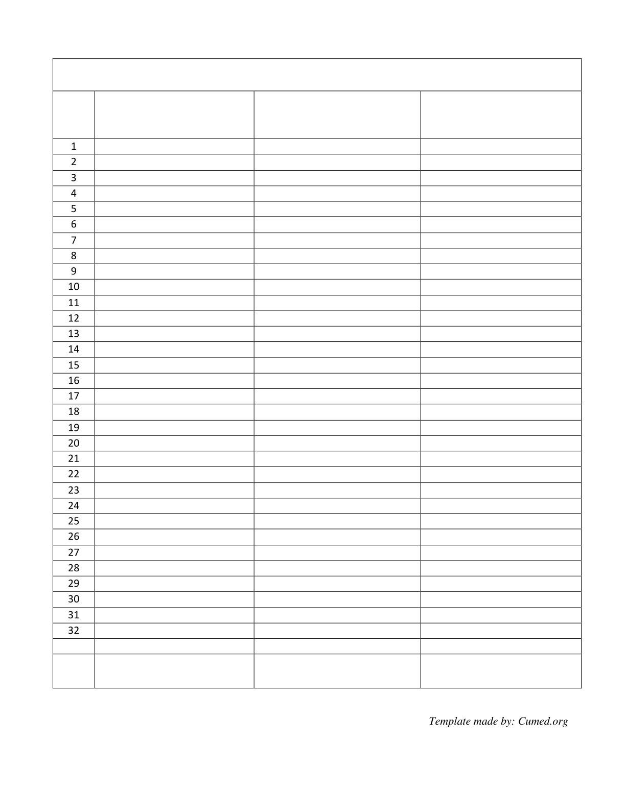 Blank Checklist Template Word – 3 Column Word Template - KAESG BLOG